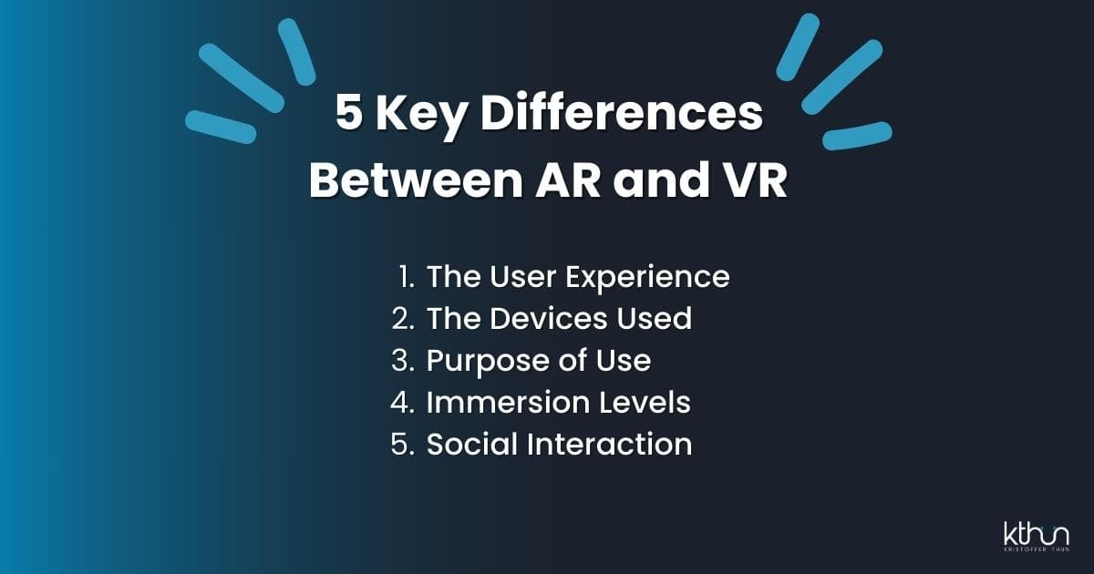 Augmented Reality vs Virtual Reality: Master the Differences - Kristoffer Thun